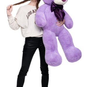 MaoGoLan Giant Purple Teddy Bear 47 inch Life Size Bear Stuffed Animal Plush Toy Valentines Bear for Girls Girlfriend Wife Children Teens