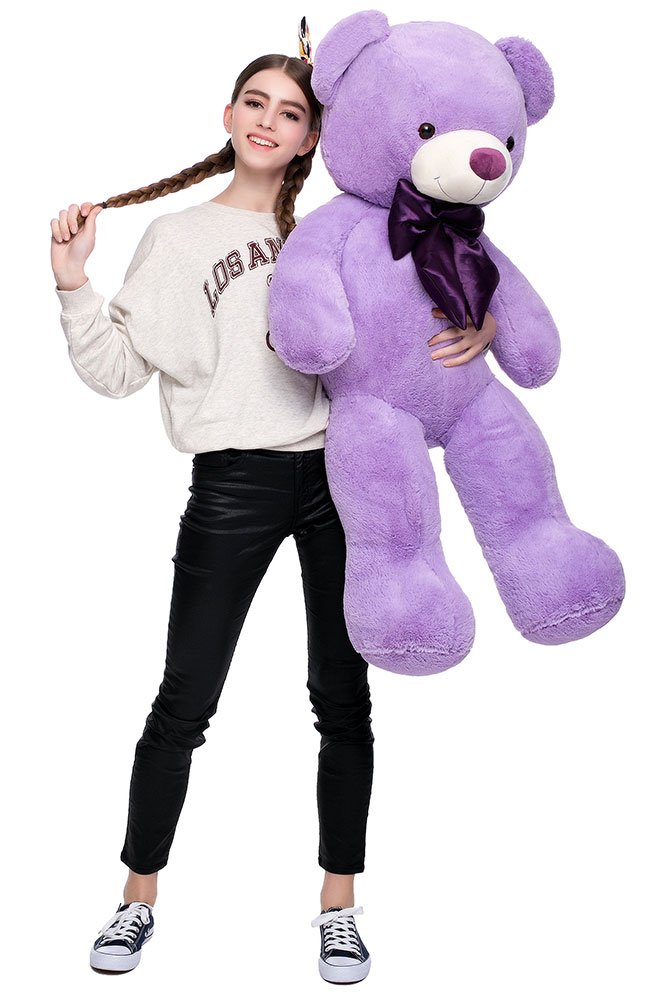 MaoGoLan Giant Purple Teddy Bear 47 inch Life Size Bear Stuffed Animal Plush Toy Valentines Bear for Girls Girlfriend Wife Children Teens