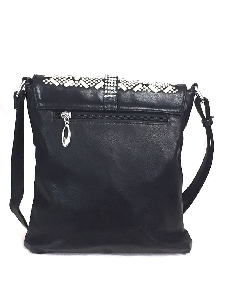 Zzfab Rhinestone Sparkle Top Bling Cross Body Bag Black