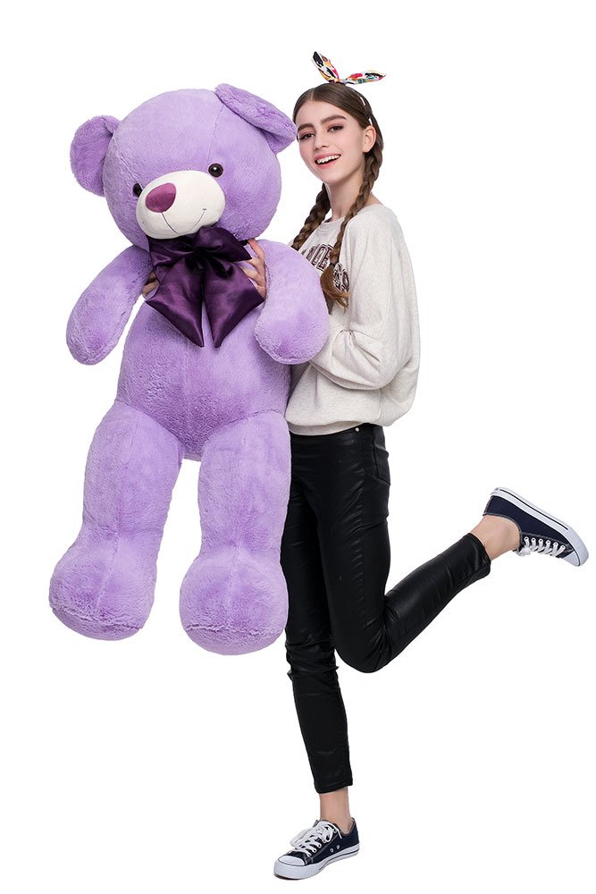 MaoGoLan Giant Purple Teddy Bear 47 inch Life Size Bear Stuffed Animal Plush Toy Valentines Bear for Girls Girlfriend Wife Children Teens