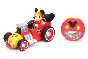 jada toys disney mickey roadster racer rc vehicle red, standard