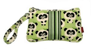 bungalow 360 striped wristlet (panda)