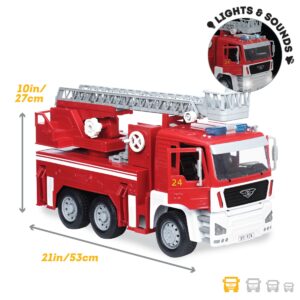 Driven by Battat – Large Toy Fire Truck for Kids – Toy Rescue Vehicle – Red Emergency Toy Truck – Lights & Sounds – 3 Years + – Standard Fire Truck