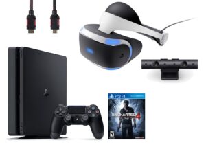 playstation vr bundle 4 items:vr headset,playstation camera,playstation 4 slim 500gb console - uncharted 4