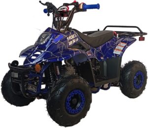 motor hq 110cc atv fully automatic four wheelers 4 stroke engine 6" tires quads for kids blue spider