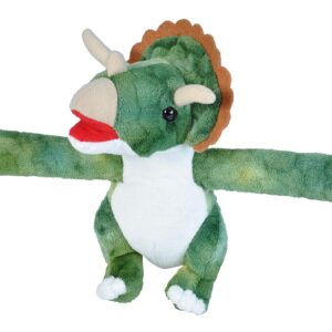 Wild Republic Huggers Triceratops Plush Toy, Slap Bracelet, Stuffed Animal, Kids Toys, 8 Inches