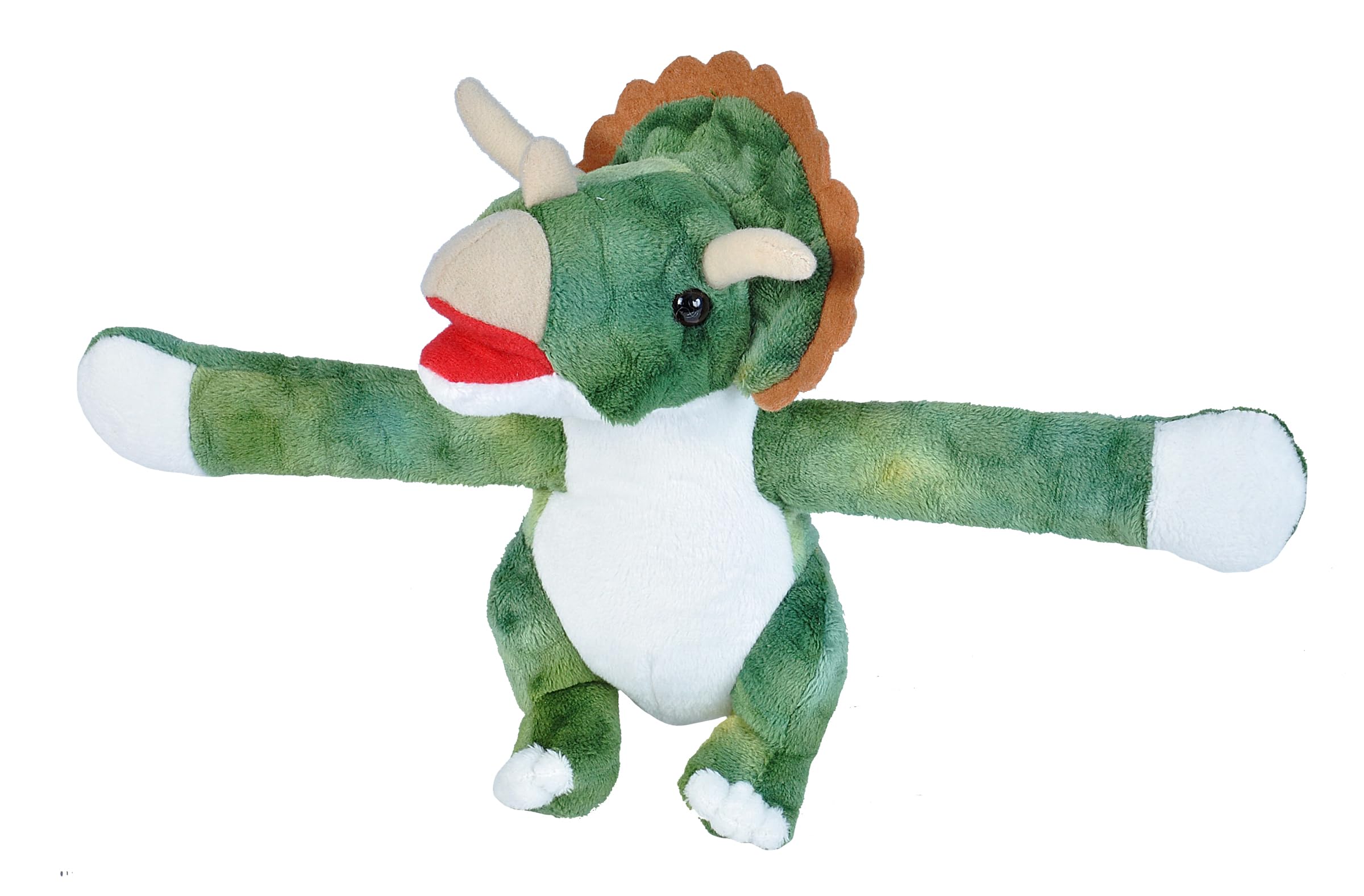 Wild Republic Huggers Triceratops Plush Toy, Slap Bracelet, Stuffed Animal, Kids Toys, 8 Inches