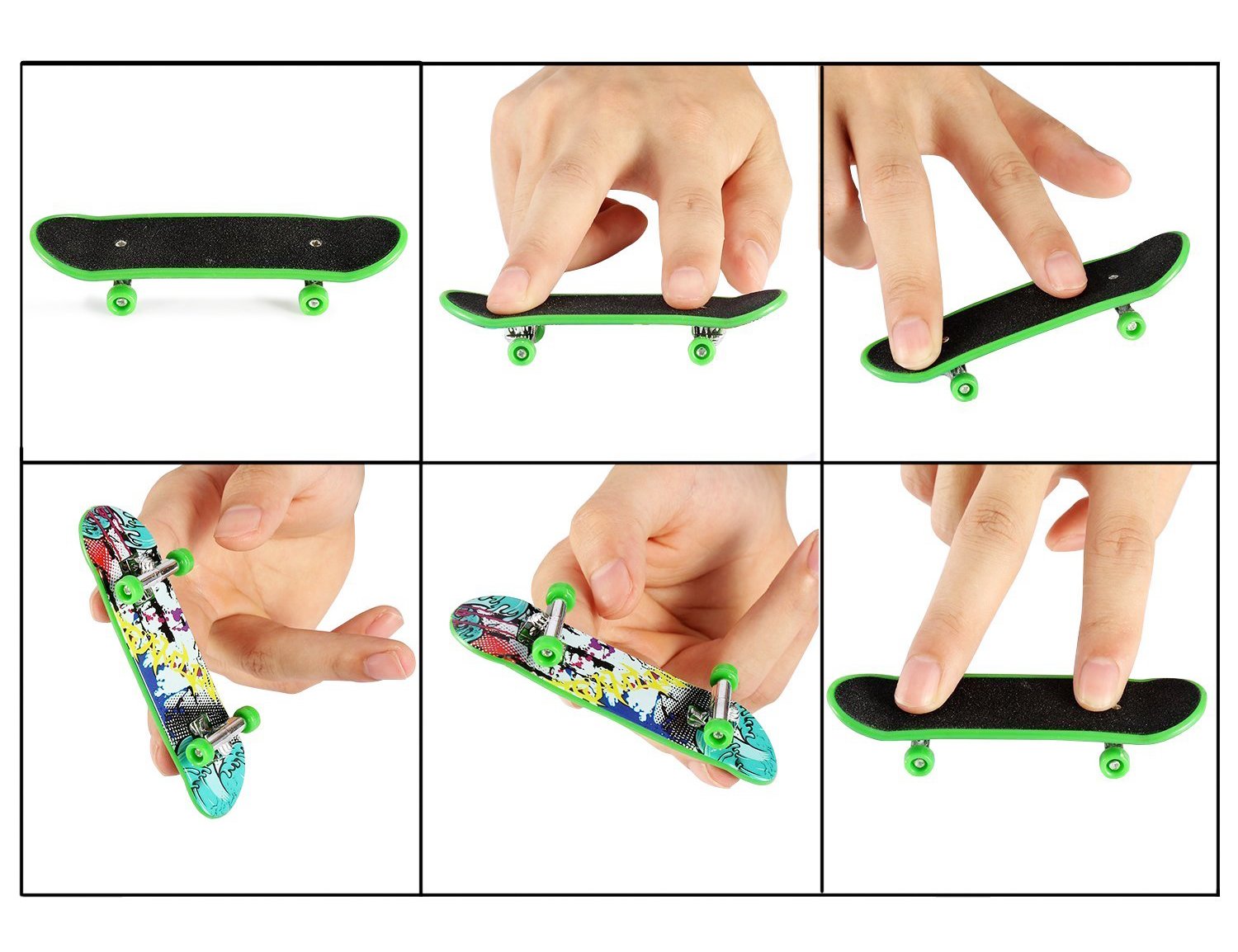 HoneyToys 5pcs Professional Mini Fingerboards/Finger Skateboard, Unique Matte Surface (Random Pattern)