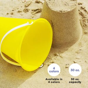 Top Race 6 Pack of 5 Beach Pails Sand Buckets and Shovels Toy - Pool and Swim Toys for Kids - Toddler Sandcastle Molds - Kids Sandbox Accesory Set for Summer Outdoor Beach Fun for Children