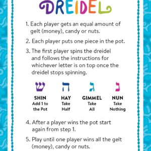 Let's Play Dreidel The Hanukkah Game 2 Extra Large Wood Dreidels Instructions Included