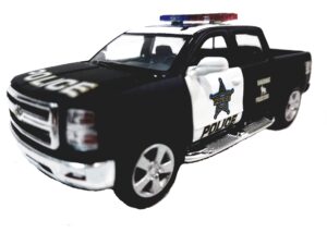 kinsmart 2014 chevrolet silverado ltz crew cab 4x4 1:46 scale 5 inch diecast metal model pick-up interceptor truck police k9 unit