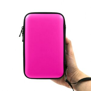 advcer 3ds case, eva waterproof hard shield protective carrying case with detachable hand wrist strap compatible with nintendo new 3ds xl, new 3ds, 3ds, 3ds xl ll, dsi, dsi xl, ds, ds lite (fuchsia)