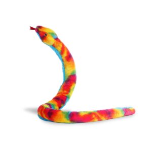 aurora® playful snake rainbow stuffed animal - eye-catching designs - versatile fun - multicolor 53 inches