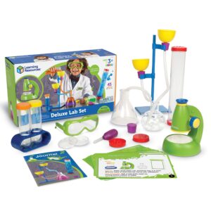 learning resources primary science deluxe lab set - 45 pieces, ages 3+ preschool science kit, stem toys, science experiments for kids, preschool learning toys