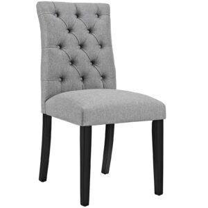 modway mo- duchess modern tufted button upholstered fabric parsons, dining chair, light gray