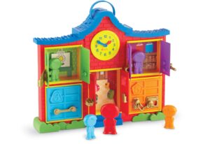 learning resources latch & learn school house, fine motor toy, develops social skills, educational toddler toys, 6 pieces, ages 3+