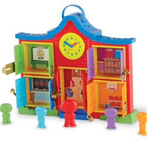 Learning Resources Latch & Learn School House, Fine Motor Toy, Develops social skills, Educational Toddler Toys, 6 Pieces, Ages 3+