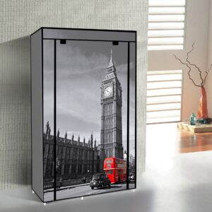 switch innovation storage closet portable temporary clothing wardrobe, free-standing clothes rack, non-woven fabric dresser, dorm room cupboard, contemporary design big ben