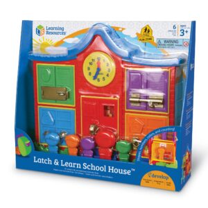 Learning Resources Latch & Learn School House, Fine Motor Toy, Develops social skills, Educational Toddler Toys, 6 Pieces, Ages 3+