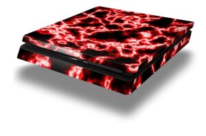 vinyl decal skin wrap compatible with sony playstation 4 slim console electrify red (ps4 not included)