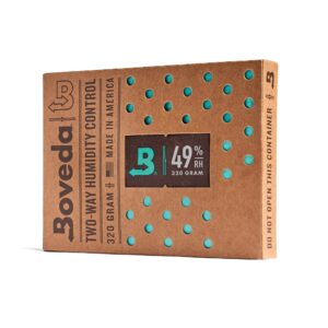 boveda 49% two-way humidity control pack for a wood instrument in a display case or utility case – size 320 – single – moisture absorber – humidifier pack – individually wrapped hydration packet