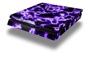 vinyl decal skin wrap compatible with sony playstation 4 slim console electrify purple (ps4 not included)