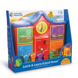 Learning Resources Latch & Learn School House, Fine Motor Toy, Develops social skills, Educational Toddler Toys, 6 Pieces, Ages 3+