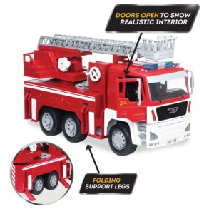 Driven by Battat – Large Toy Fire Truck for Kids – Toy Rescue Vehicle – Red Emergency Toy Truck – Lights & Sounds – 3 Years + – Standard Fire Truck