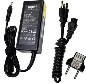 hqrp 24v ac adapter charger compatible with microsoft wrw01 wrwo1 wrw02 wrwo2xbox 360 x box 360 racing wheel spare replacement power supply psu cord adaptor + euro plug adapter