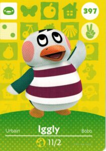 nintendo animal crossing happy home designer amiibo card iggly 397/400 usa version