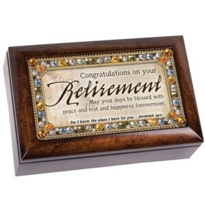 cottage garden retirement days blessed peace rest jeweled amber earth tone petite music box plays amazing grace