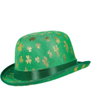 eye-catching st. patrick's day gold shamrock derby hat - 5" x 10" (1 pc.) - festive green & gold design - perfect for celebrations