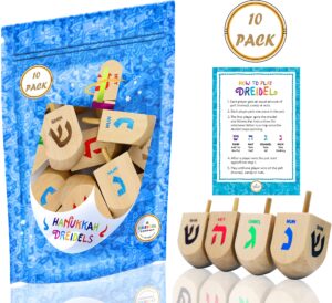 let's play dreidel the hanukkah game 2 extra large wood dreidels instructions included