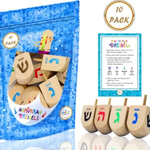 Let's Play Dreidel The Hanukkah Game 2 Extra Large Wood Dreidels Instructions Included