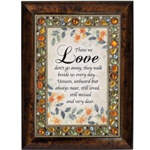 cottage garden those we love still missed jeweled amber earth tones 4 x 6 easel back photo frame