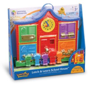 Learning Resources Latch & Learn School House, Fine Motor Toy, Develops social skills, Educational Toddler Toys, 6 Pieces, Ages 3+