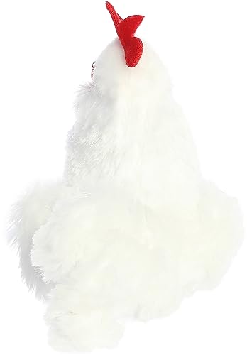 Aurora® Adorable Mini Flopsie™ Chicken Stuffed Animal - Playful Ease - Timeless Companions - White 8 Inches