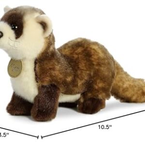 Aurora® Realistic Miyoni® Black Footed Ferret Stuffed Animal - Lifelike Detail - Cherished Companionship - Brown 10.5 Inches