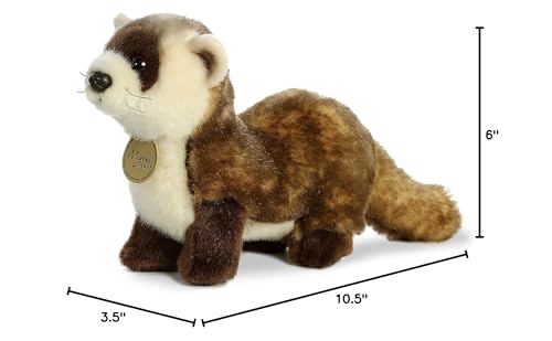 Aurora® Realistic Miyoni® Black Footed Ferret Stuffed Animal - Lifelike Detail - Cherished Companionship - Brown 10.5 Inches