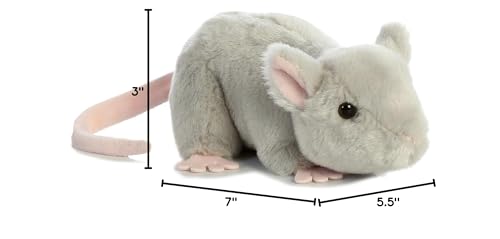 Aurora® Adorable Mini Flopsie™ Mouse Stuffed Animal - Playful Ease - Timeless Companions - Gray 8 Inches