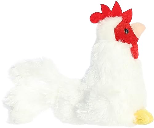 Aurora® Adorable Mini Flopsie™ Chicken Stuffed Animal - Playful Ease - Timeless Companions - White 8 Inches