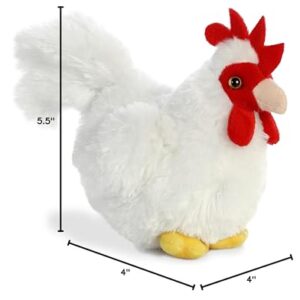 Aurora® Adorable Mini Flopsie™ Chicken Stuffed Animal - Playful Ease - Timeless Companions - White 8 Inches