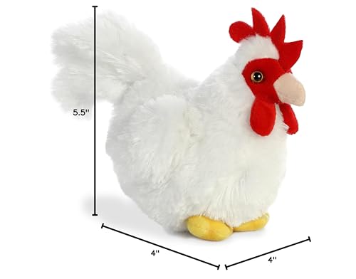 Aurora® Adorable Mini Flopsie™ Chicken Stuffed Animal - Playful Ease - Timeless Companions - White 8 Inches