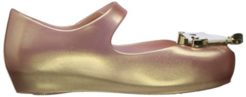 Mini Melissa Kids' Mini Ultragirl Beauty and the Beast Mary Jane Flat,Metallic/Pink,5 Regular US Toddler