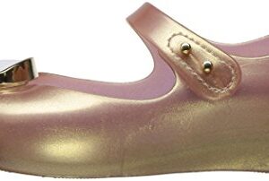 Mini Melissa Kids' Mini Ultragirl Beauty and the Beast Mary Jane Flat,Metallic/Pink,5 Regular US Toddler