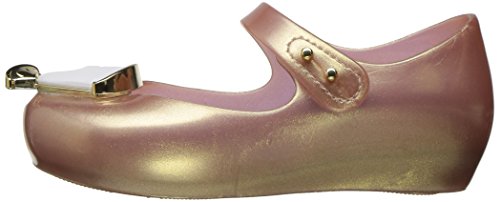 Mini Melissa Kids' Mini Ultragirl Beauty and the Beast Mary Jane Flat,Metallic/Pink,5 Regular US Toddler