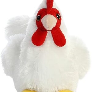 Aurora® Adorable Mini Flopsie™ Chicken Stuffed Animal - Playful Ease - Timeless Companions - White 8 Inches