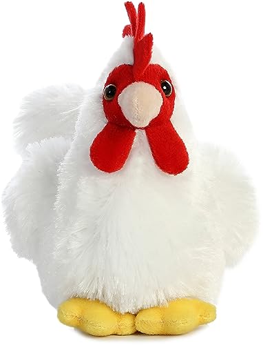 Aurora® Adorable Mini Flopsie™ Chicken Stuffed Animal - Playful Ease - Timeless Companions - White 8 Inches