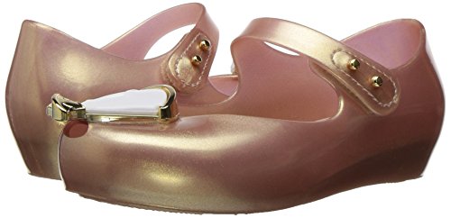 Mini Melissa Kids' Mini Ultragirl Beauty and the Beast Mary Jane Flat,Metallic/Pink,5 Regular US Toddler