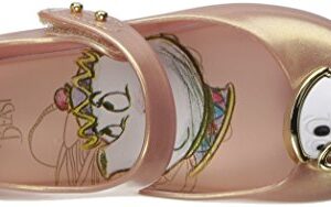 Mini Melissa Kids' Mini Ultragirl Beauty and the Beast Mary Jane Flat,Metallic/Pink,5 Regular US Toddler